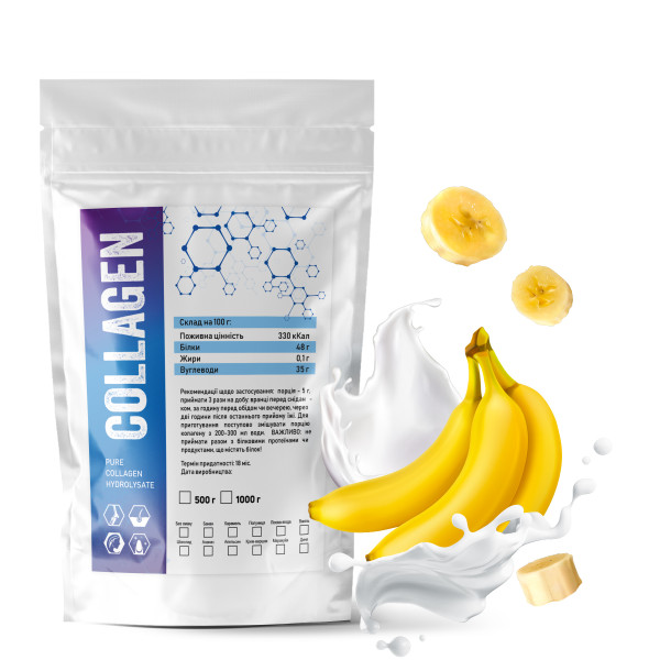 Колаген в порошку 500гр банан ⋆ protein-gadyach.com