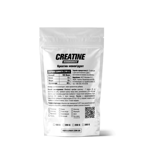 Креатин моногидрат MuscleWay (300 г) разные вкусы ⋆ protein-gadyach.com
